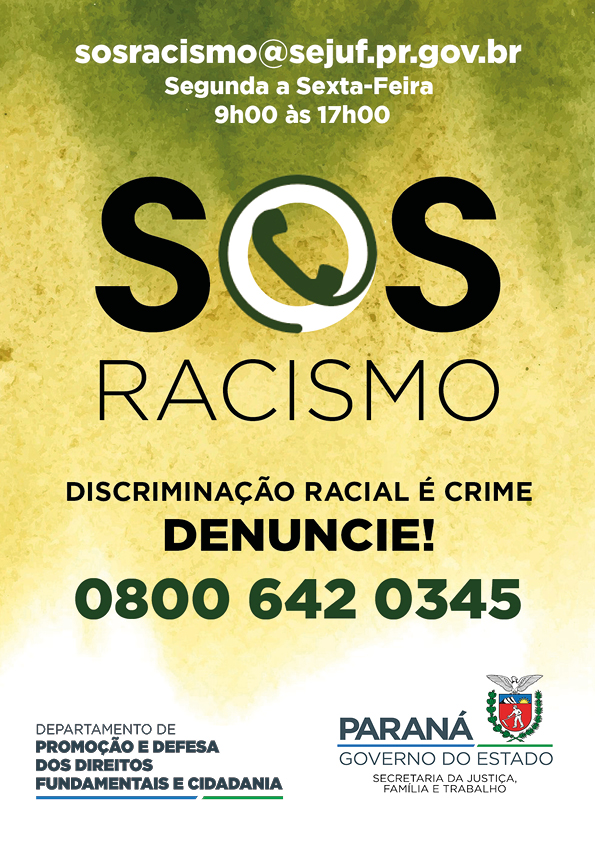 Programa SOS RACISMO | Secretaria da Mulher, Igualdade Racial e Pessoa ...